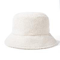 China Women's Vintage Cloche Lambs Wool Bucket Hat 58cm Custom Size Winter Fisherman Cap for sale