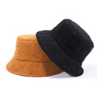China Women's Vintage Cloche Lambs Wool Bucket Hat 58cm Custom Size Winter Fisherman Cap for sale