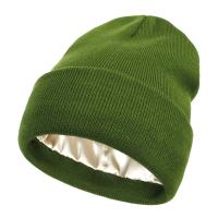 China Custom Fisherman Winter Knitted Beanie with Silk Satin Lining 100 Acrylic for sale