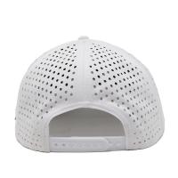 China Cartoon Pattern Custom 5 Panel Golf Hats With Laser Cutting Holes And Adjustable Rope for sale