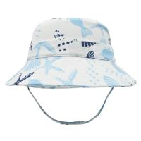 China Custom Kids Wide Brim Sun Hat UPF50 Nylon Printing 53cm Size for Boys Girls for sale