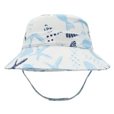 China Custom Kids Wide Brim Sun Hat UPF50 Nylon Printing 53cm Size for Boys Girls for sale