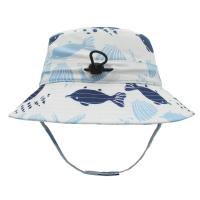China Custom Kids Wide Brim Sun Hat UPF50 Nylon Printing 53cm Size for Boys Girls for sale