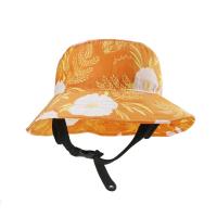 China Custom Recycled RPET Surf Hat with Adjustable Chin Strap 58cm Waterproof Bucket Hat for sale