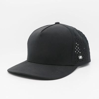 China Adjustable Breathable 6 Panel Laser Cut Hole Baseball Caps For Outdoor Activities for sale