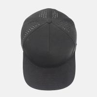 China Adjustable Breathable 6 Panel Laser Cut Hole Baseball Caps For Outdoor Activities for sale