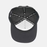 China Adjustable Breathable 6 Panel Laser Cut Hole Baseball Caps For Outdoor Activities for sale
