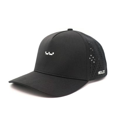 China Custom 5 Panel Laser Cutting Hole Baseball Hat Adjustable Outdoor Sports Cap for Kids 48-55cm for sale