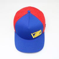 China Fabric 5 Panel Perforated Laser Cutting Hole Baseball Hat 3D Embroidery Performance Hat for sale