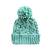 China Custom Embroidered Winter Pompom Beanie Hat 54cm Acrylic Knitted Unisex for sale