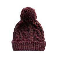 China Custom Embroidered Winter Pompom Beanie Hat 54cm Acrylic Knitted Unisex for sale