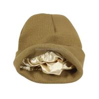 China Custom Logo Winter Knitted Beanie Hat with Satin Lining for Men Women 100 Acrylic for sale