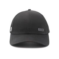 China Custom 6 Panel Structured PVC Rubber Patch Black Polyester Waterproof Baseball Cap 58cm for sale