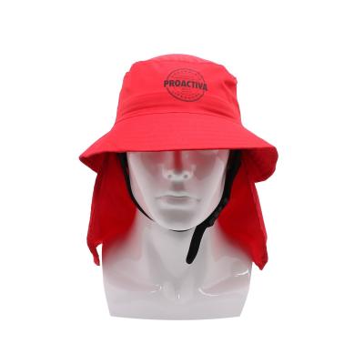 China Custom Waterproof UPF50 Sun Hat 58cm Wide Brim with Removable Neck Flap Safety Chin Strap for Hiking for sale