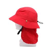 China Custom Waterproof UPF50 Sun Hat 58cm Wide Brim with Removable Neck Flap Safety Chin Strap for Hiking for sale