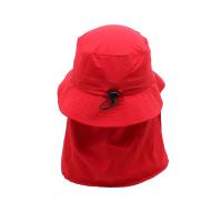 China Custom Waterproof UPF50 Sun Hat 58cm Wide Brim with Removable Neck Flap Safety Chin Strap for Hiking for sale
