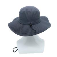 China Custom Outdoor Sun Hat 100% Polyester Wide Brim Windproof String Adjustable Size 58cm for sale