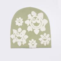 China Custom Logo Acrylic Winter Beanie Hat Knitted Soft Flocking Embroidery 200pcs for sale
