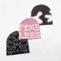 China Custom Logo Acrylic Winter Beanie Hat Knitted Soft Flocking Embroidery 200pcs for sale