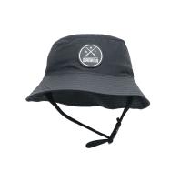 China Printed Custom Rubber Patch Logo Men Surfing Hat Sun Bucket Hat With Adjustable Chin Strap for sale