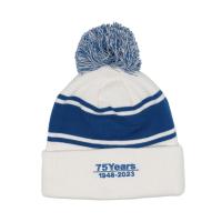 China Custom Logo Acrylic Knit Pom Pom Beanie Winter Hat for Men Women 58cm for sale
