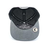 China Custom Sonic Welding Emboss Rubber Patch Flat Brim Baseball Cap 58cm Polyester for sale