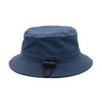 China Custom Logo Cotton Boonie Hat UV Protection Adjustable String Fisherman Cap 58cm for sale