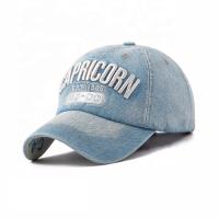 China Custom Denim Baseball Cap 58cm 3D Embroidery Sports Winter Hat with D Ring Buckle for sale
