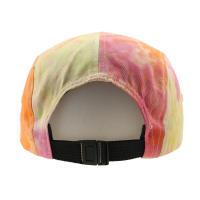 China Summer 5 Panel Tie Dye Hats With Custom Woven Label COMMON Fabric Feature for sale