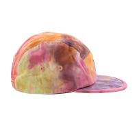 China Summer 5 Panel Tie Dye Hats With Custom Woven Label COMMON Fabric Feature for sale