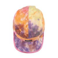 China Summer 5 Panel Tie Dye Hats With Custom Woven Label COMMON Fabric Feature for sale