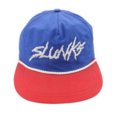 China Custom Logo Snapback Sport Hats Men Baseball Rope Cap With Embroidered Pattern Design for sale