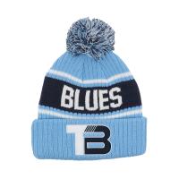 China Custom Logo Winter Knitted Bobble Hats Acrylic 58cm Soccer Beanie for Sports Fans for sale