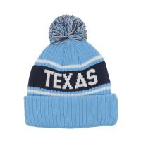 China Custom Logo Winter Knitted Bobble Hats Acrylic 58cm Soccer Beanie for Sports Fans for sale