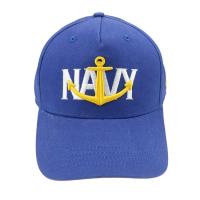 China Custom Logo 5 Panel Baseball Golf Cap Adjustable Cotton Hat 58cm Blue for sale
