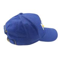 China Custom Logo 5 Panel Baseball Golf Cap Adjustable Cotton Hat 58cm Blue for sale