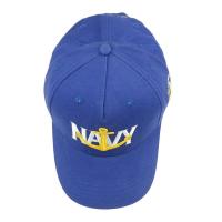 China Custom Logo 5 Panel Baseball Golf Cap Adjustable Cotton Hat 58cm Blue for sale