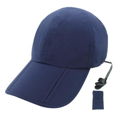China Unstructured Folding Nylon Hat Waterproof Running Cap for Men Women 58cm Custom Logo for sale