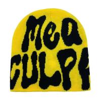 China Custom Jacquard Logo 100% Acrylic Cuffless Beanie Hats 58cm Unisex for sale