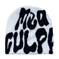 China Custom Jacquard Logo 100% Acrylic Cuffless Beanie Hats 58cm Unisex for sale