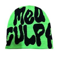 China Custom Logo Acrylic Knitted Cuffed Beanies Winter Plain Plaid Tie Dyed Hat 58cm for sale