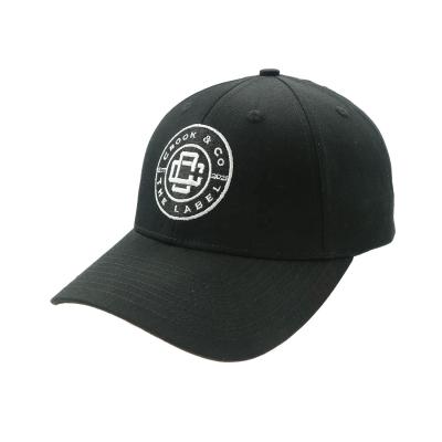 China Four Seasons Adjustable Black 6 Panel Cotton Golf Caps With Custom Embroidery Logo for sale