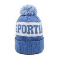 China Custom Knitted Beanie Fleece Lined 58cm Acrylic Winter Hat with Sublimation Transfer Print for sale