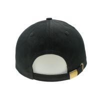 China Four Seasons Adjustable Black 6 Panel Cotton Golf Caps With Custom Embroidery Logo for sale