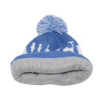 China Custom Knitted Beanie Fleece Lined 58cm Acrylic Winter Hat with Sublimation Transfer Print for sale