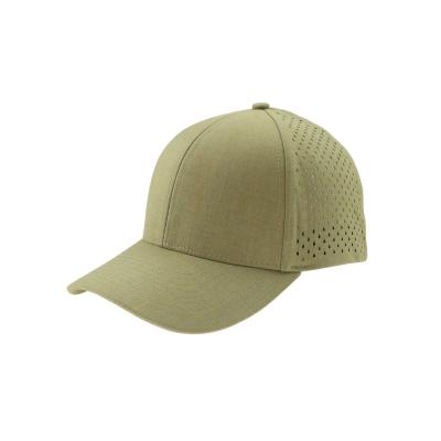 China Adults Custom Performance Hat 6 Panel Sunscreen Drilled Hole Perforated Hat Curved Brim for sale