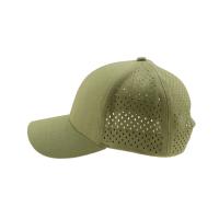 China Adults Custom Performance Hat 6 Panel Sunscreen Drilled Hole Perforated Hat Curved Brim for sale