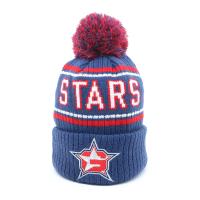 China Custom Sport Winter Hats with Thick Wool Lining Pom Pom Beanies 58cm Size for sale