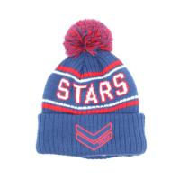 China Custom Sport Winter Hats with Thick Wool Lining Pom Pom Beanies 58cm Size for sale