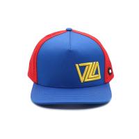 China 5 Panel Fishing Performance Hat Two Color Red Navy Blue Baseball Cap 3D Embroidery Logo for sale
